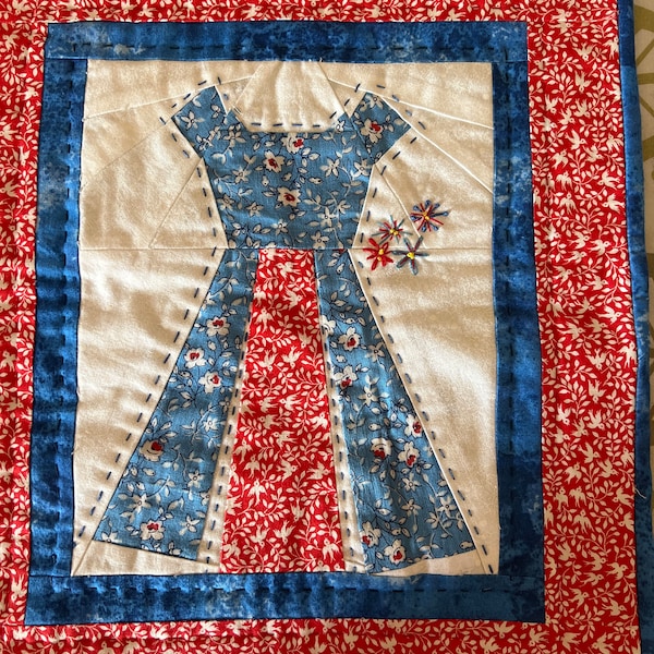 Vintage Dresses Quilt Block 2, Paper Piecing Pattern - Etsy