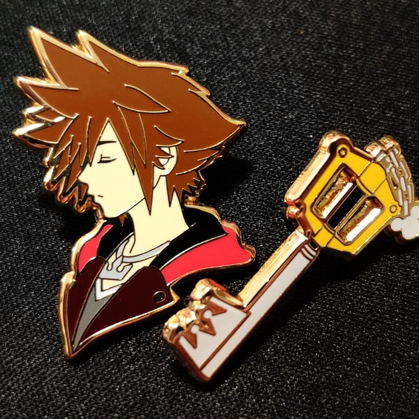 Kingdom Hearts - Sora + Keyblade - Hard Enamel Pin - Etsy