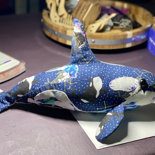 Orca Sewing Pattern With Appliqué Detailing. Sew Your Own Whale Pdf Toy ...