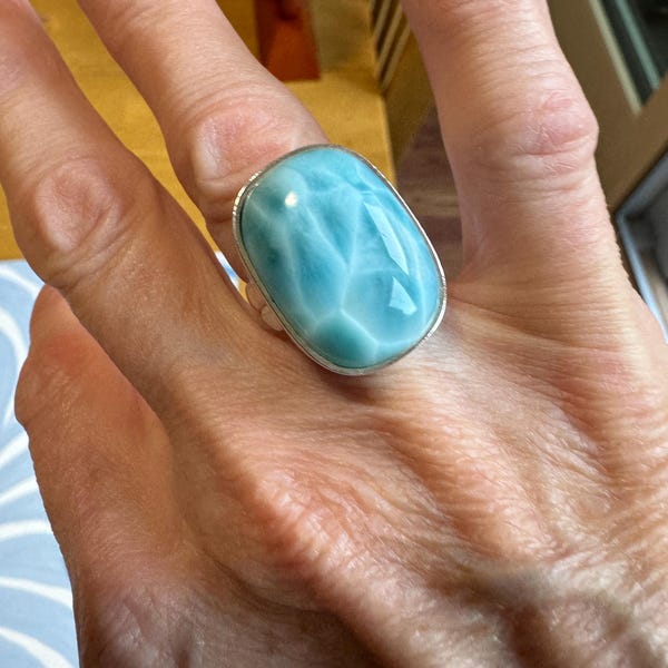 EXQUISITE Larimar Teardrop Stone, Top-grade AAA Deep Blue Larimar ...