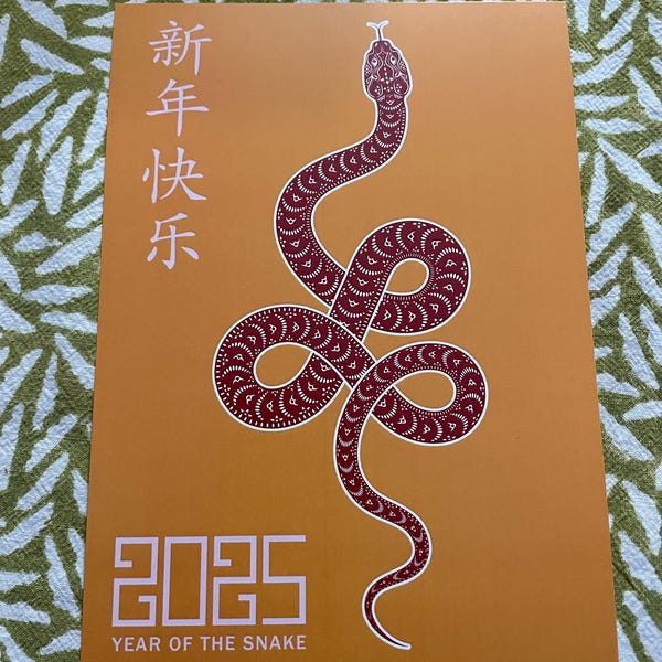 Year of the Snake New Year's Post Cards - Etsy