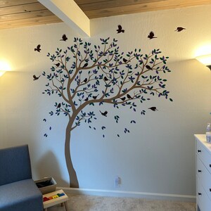 Wall Decal Large Tree Decals Huge Tree Decal Nursery With Birds Tree ...