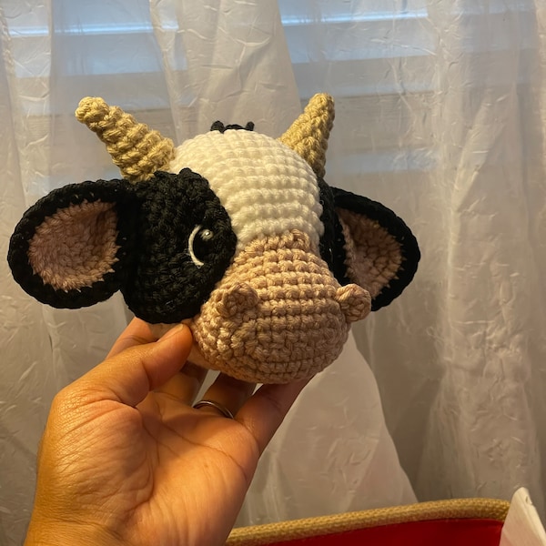 Cow Head Keychain Crochet Pattern; 2 Spot Face Pattern Extension; PDF ...
