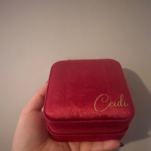 Italian Velvet Personalized Jewelry Box, Inside Suede, Christmas ...