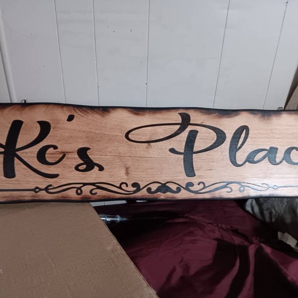 Personalized Wood Family Name Sign, Engraved Western Wall Art ...
