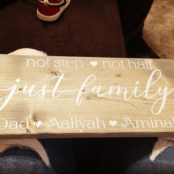 Not Step Not Half Just Family Sign | Blended Family Sign | Gift for ...