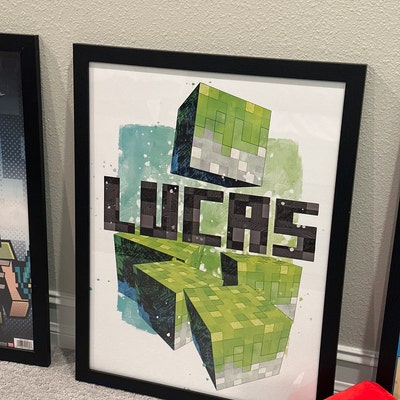 Posters Set, Mine Game Sword and Zombie, Set of 3, Colorful Minecraft ...