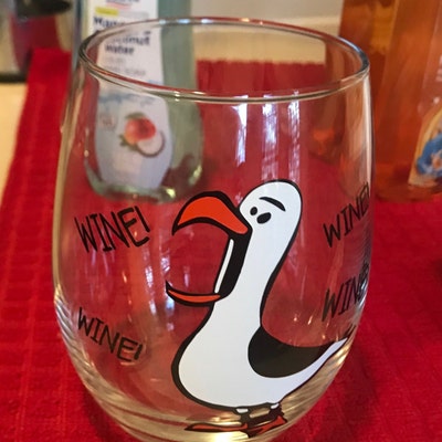 DISNEY INSPIRED Finding NEMO Wine Glass Funny Disney Gift Disney Mugs ...