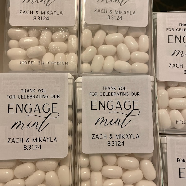 Engagement Stickers - Engagemint Stickers, Engagement Party Favors ...
