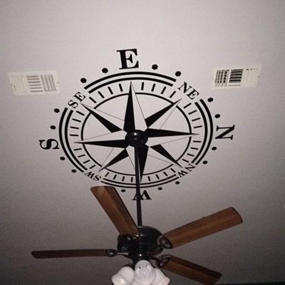 Ceiling Decal Chandelier Medalion Compass Rose WALL DECAL Nautical ...