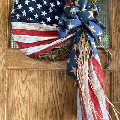 Patriotic Wreath, Memorial Day Wreath, Veterans Wreath, Americana Decor ...