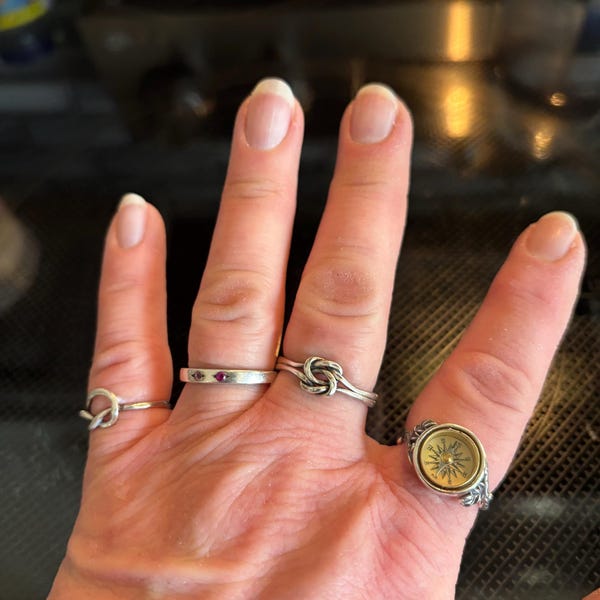Working Compass Ring Sterling Silver, Silver Twig Ring, Compass Jewelry ...