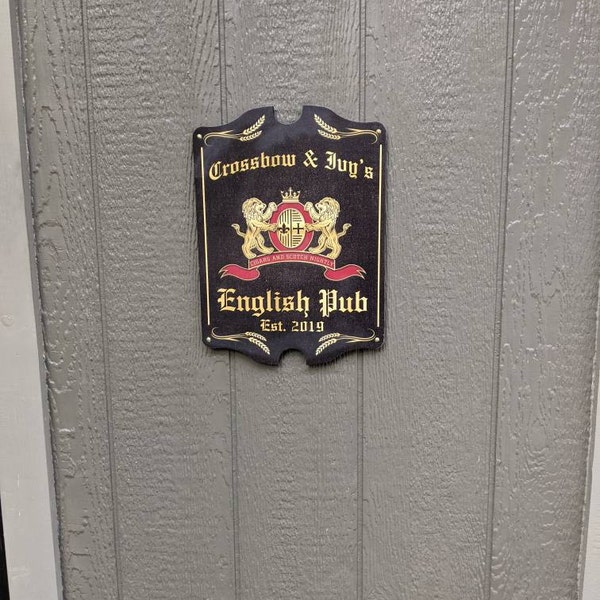 Custom English Pub Sign - English Pub Decor Man Cave Sign, Custom Pub ...
