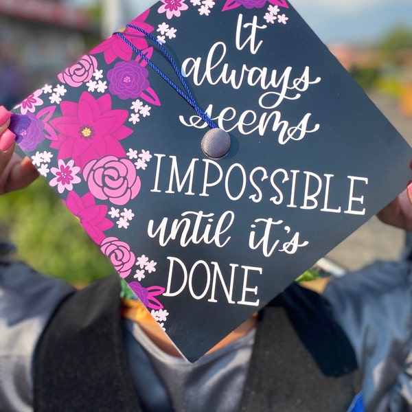 Grad Cap Topper Graduation Gift Tassel Custom Grad Quote Grad Cap ...