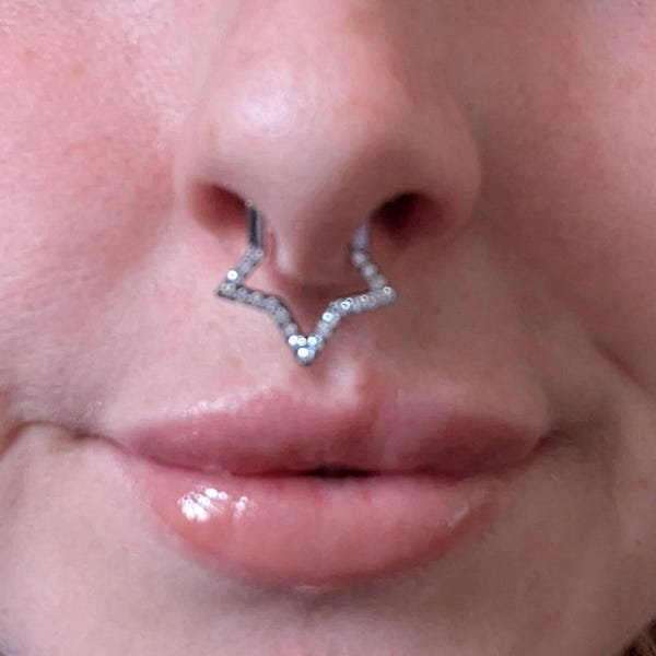 Spike Septum Piercing, Septum Nose Ring, Stainless Steel Septum Hoop ...