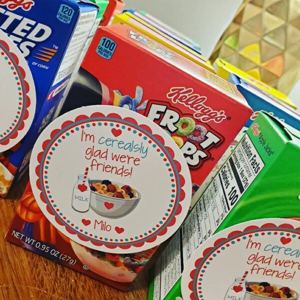 Cerealsly Valentine, Cerealsly Tag, Cereal Valentine Tag, Cereal ...
