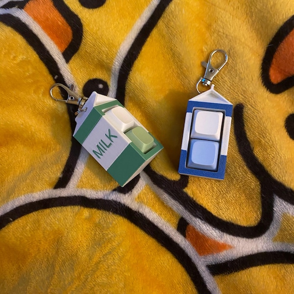 Milk Carton Fidget Toy Keychain: Clicky Clacky Mechanical Keyboard - Etsy