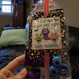 Printable A Little Light to Glow Your Night. Monster Glow Stick Cards ...