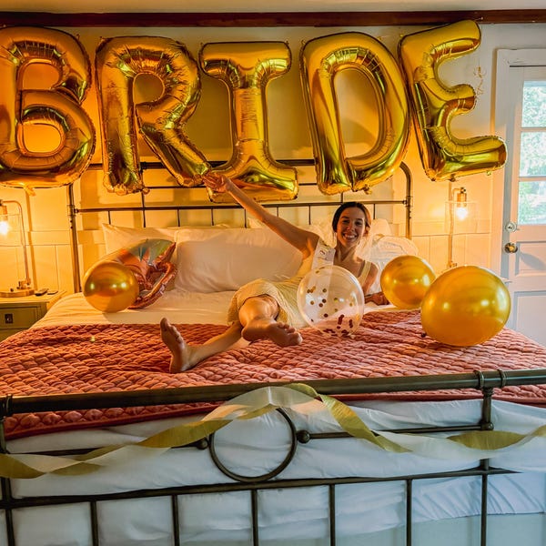 Gold BRIDE Balloons, Camping Bachelorette Party,margs and Matrimony ...