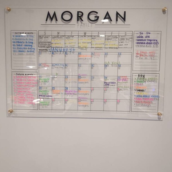 Personalized Acrylic Command Center, Dry Erase Weekly + Monthly + to Do ...