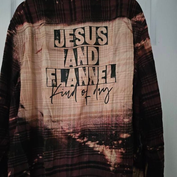 Distressed Bleached Flannel Christian Flannel Jesus Flannel Christian ...