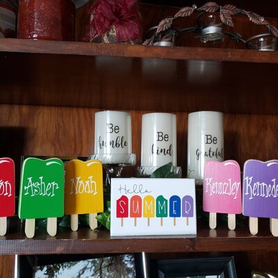 Personalized Popsicle Summer Decor Popsicle Blocks Personalized Blocks ...