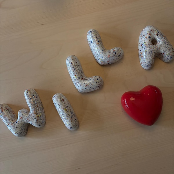 Ceramic Bubble Letters-ceramic Bubble Letter: Colorful Handmade ...