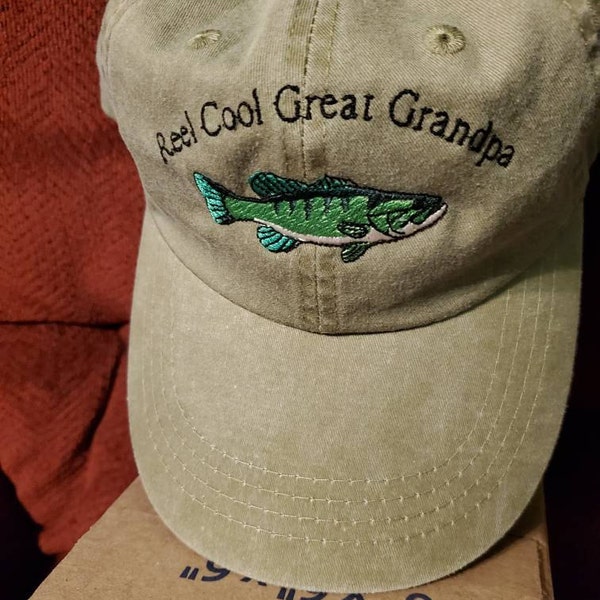 Embroidered Fish Baseball Cap - Custom Embroidered Ball Cap - Fishing ...