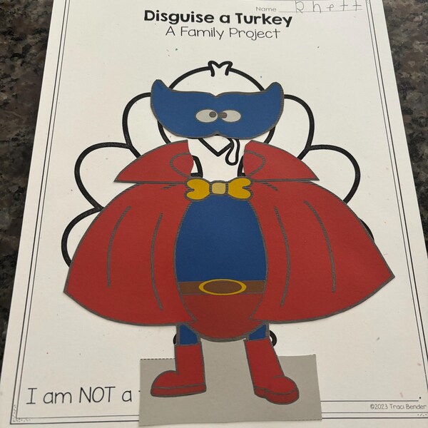 Disguise a Turkey-superhero Disguise-resizable! - Etsy