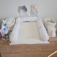 Pink Changing Mat in Fabric, Changing Pad With Accessory Baskets, Baby ...