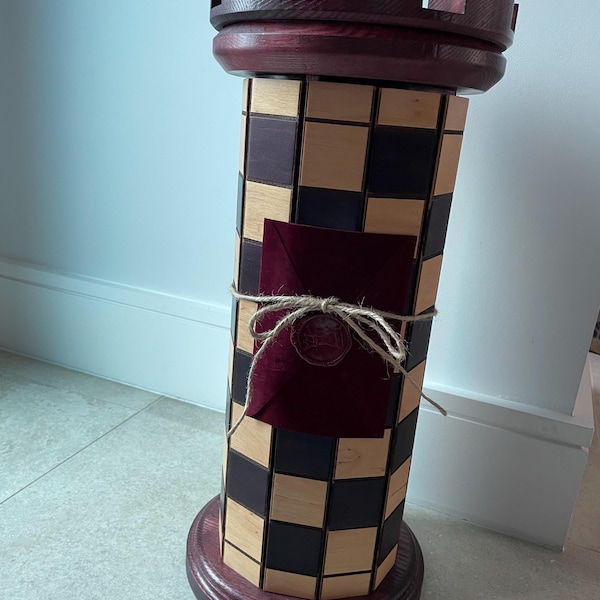 Handmade Wooden Chess Set in the Form of a Rook. Chess Tower. Playfield ...