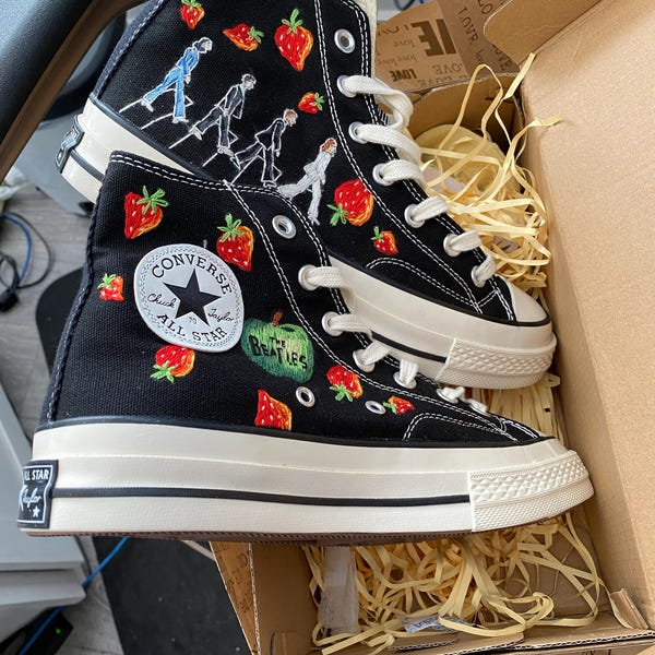 Custom Embroidered Converse High Tops/ Custom Converse Chuck Taylor ...