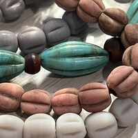 Old Accent Glass Beads Made by Thai Artisan Hands/ Indonesian Beads /java /10 Beads 18-20mm X ...