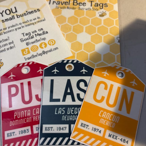 CUN Cancun Mexico Luggage Tag Sticker / Airport Code Baggage Decal ...