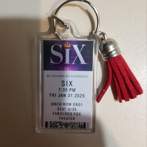 Six Broadway Musical Ticket Keychain - Etsy