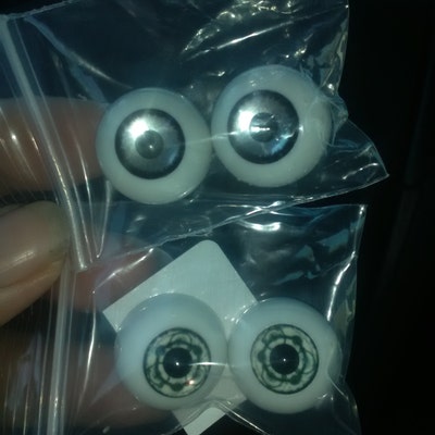 Doll Eyes Silver and Black Haze Eyes 8mm 10mm 12mm 14mm 16mm 18mm 20mm ...