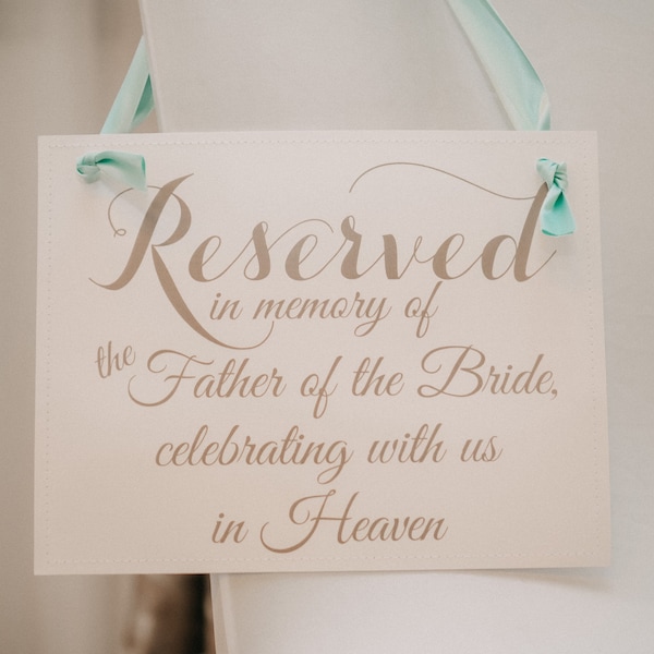 Father of the Bride Memorial Sign Reserved in Memory of Celebrating ...