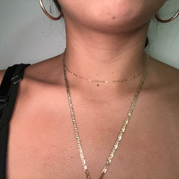 14k Gold Necklace, 14k Gold Chain, Solid Gold Necklace, Solid Gold ...
