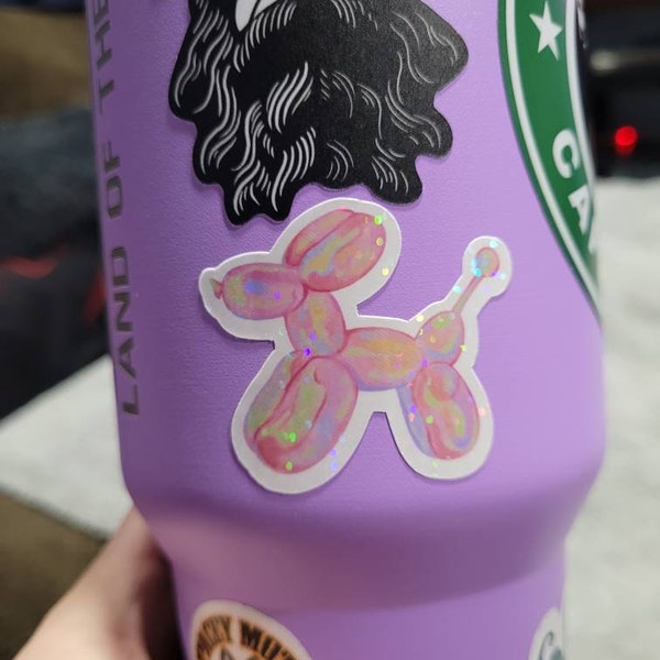 Holographic Balloon Dog Sticker, Cute Dog Sticker, Waterproof Sticker ...