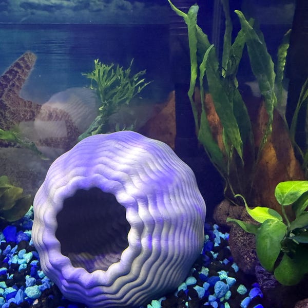 Aquarium Cave Swirl Hideout Betta Fish Tank Decoration Goldfish Decor ...