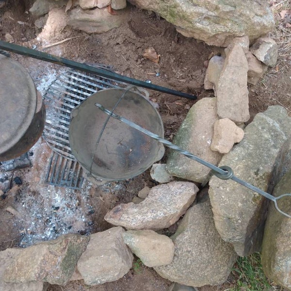 HAND FORGED Campfire Squirrel Cooker Fire Irons - Etsy