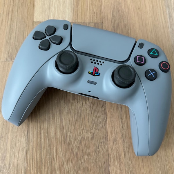 Reshock Custom PS5 Controller PS1 Gray | Retro Pro Competition Dualsense by Killscreen | Classic ...