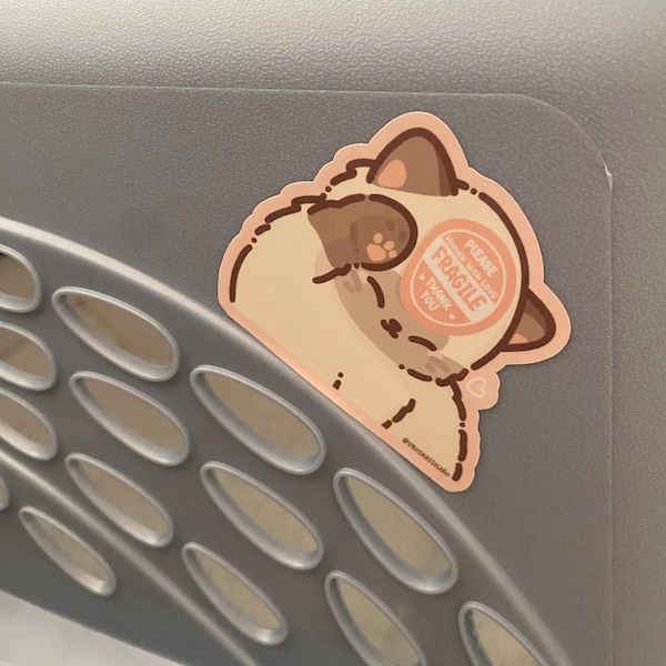 Please Handle With Love FRAGILE Sticker | Cat Meme Stickers | Kawaii ...