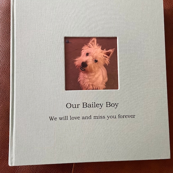 Large Personalised Traditional Book Bound Linen Photo Album With Opaque ...