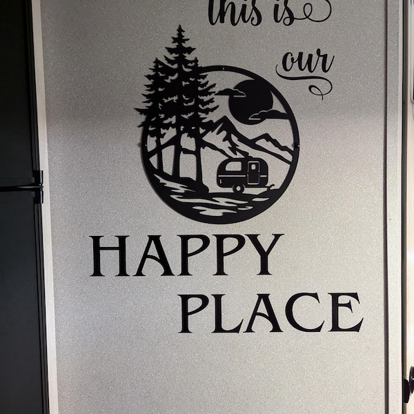 This is Our Happy Place Vinyl Decal – Camper RV Trailer Sticker ...