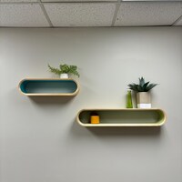 Colorful Oval Mid Century Modern Floating Shelves | Decorative Wall ...