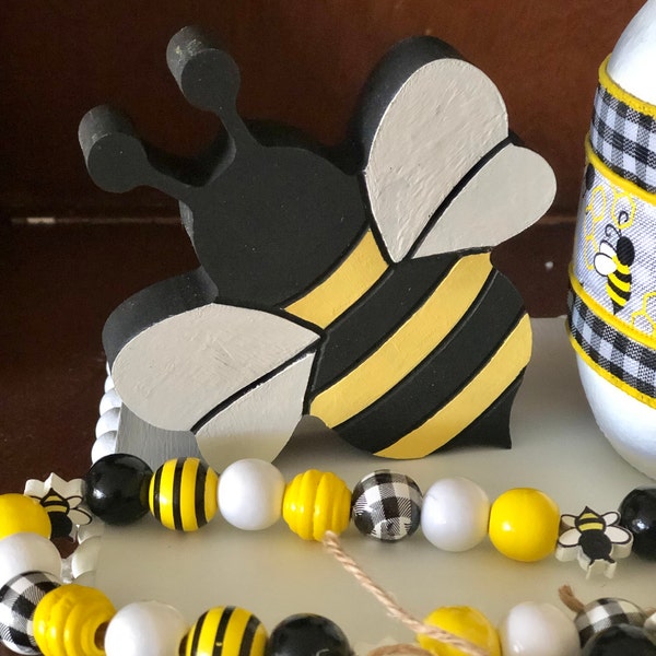 Bee Cutout- Free Standing- Chunky Wood Craft- Bee Craft for Kids ...