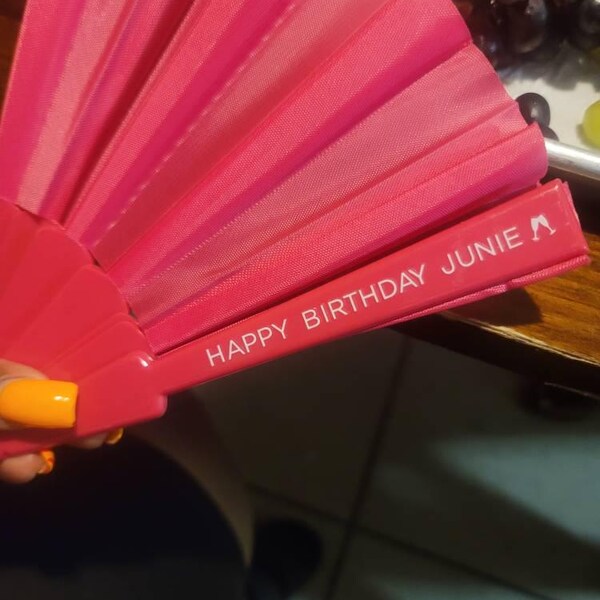 Personalised Pink Hand Fan, Hen Party Fan, Bridal Party Favours for Hen ...