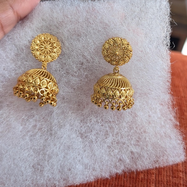 Small Hook Drop Earrings / Meenakari Jhumka / Mini Jhumki Earrings ...