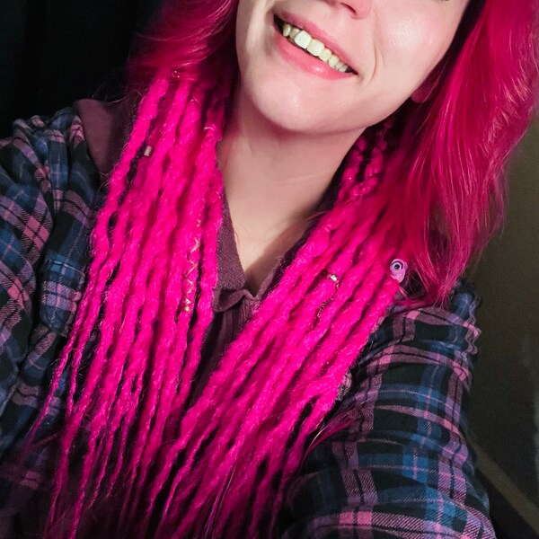 Pink Dreads, DE Dreads, Hot Plum Dreadlocks, Crochet Dreads - Etsy